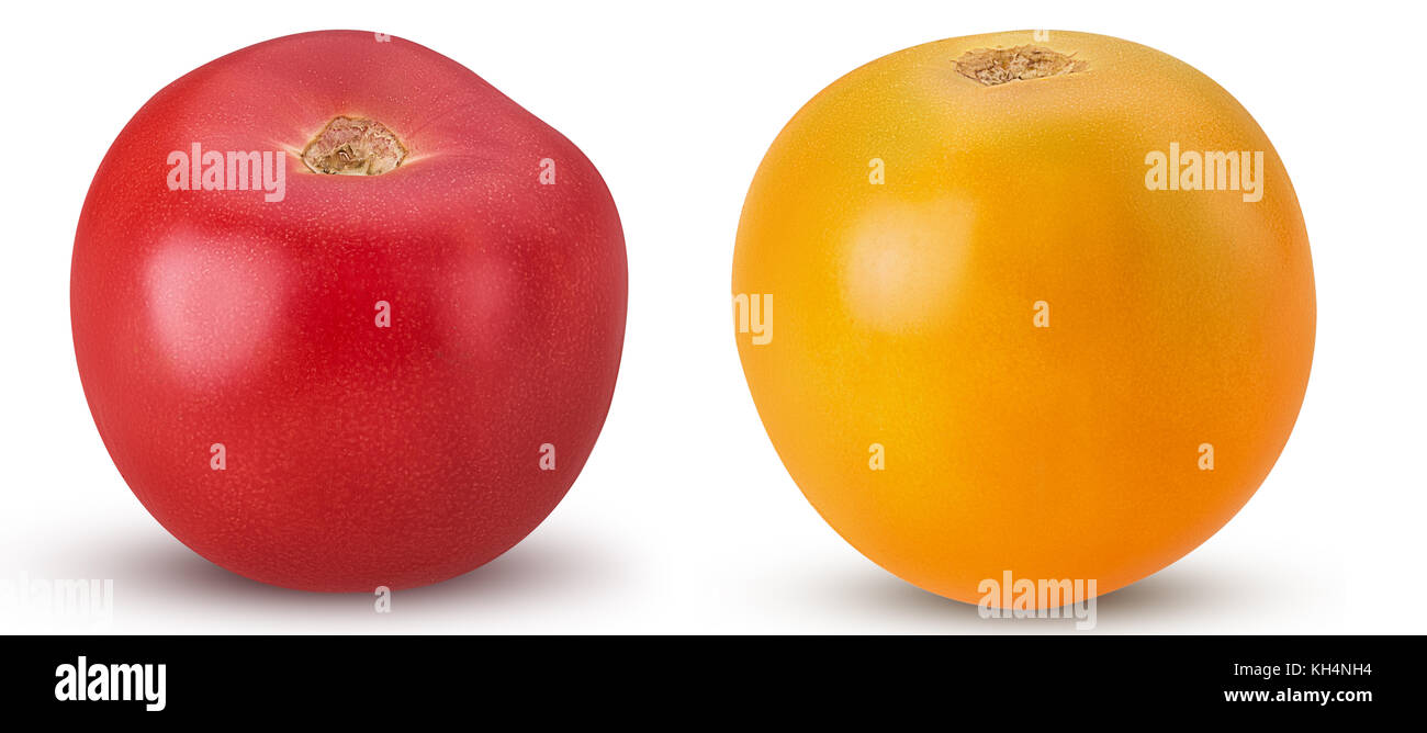 Fresh red and yellow tomato isolated on white background Clipping Path ...