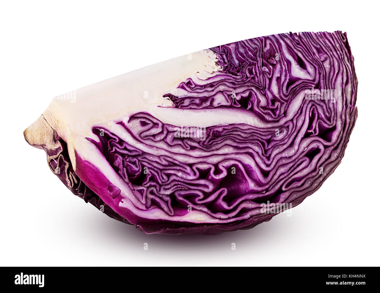 Red cabbage slice in fourth isolated on white background. Clipping Path ...