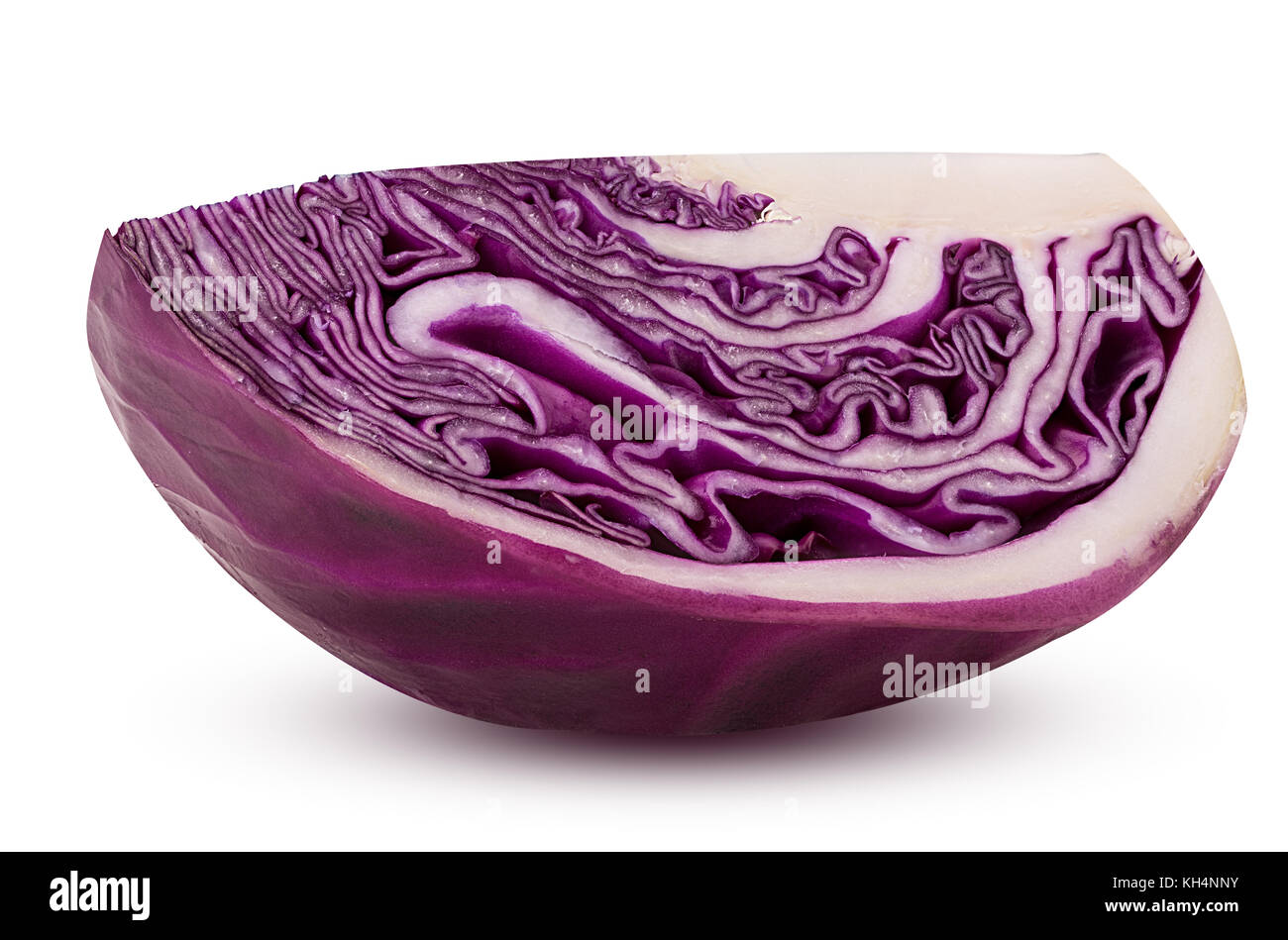 Red cabbage slice in fourth isolated on white background. Clipping Path ...