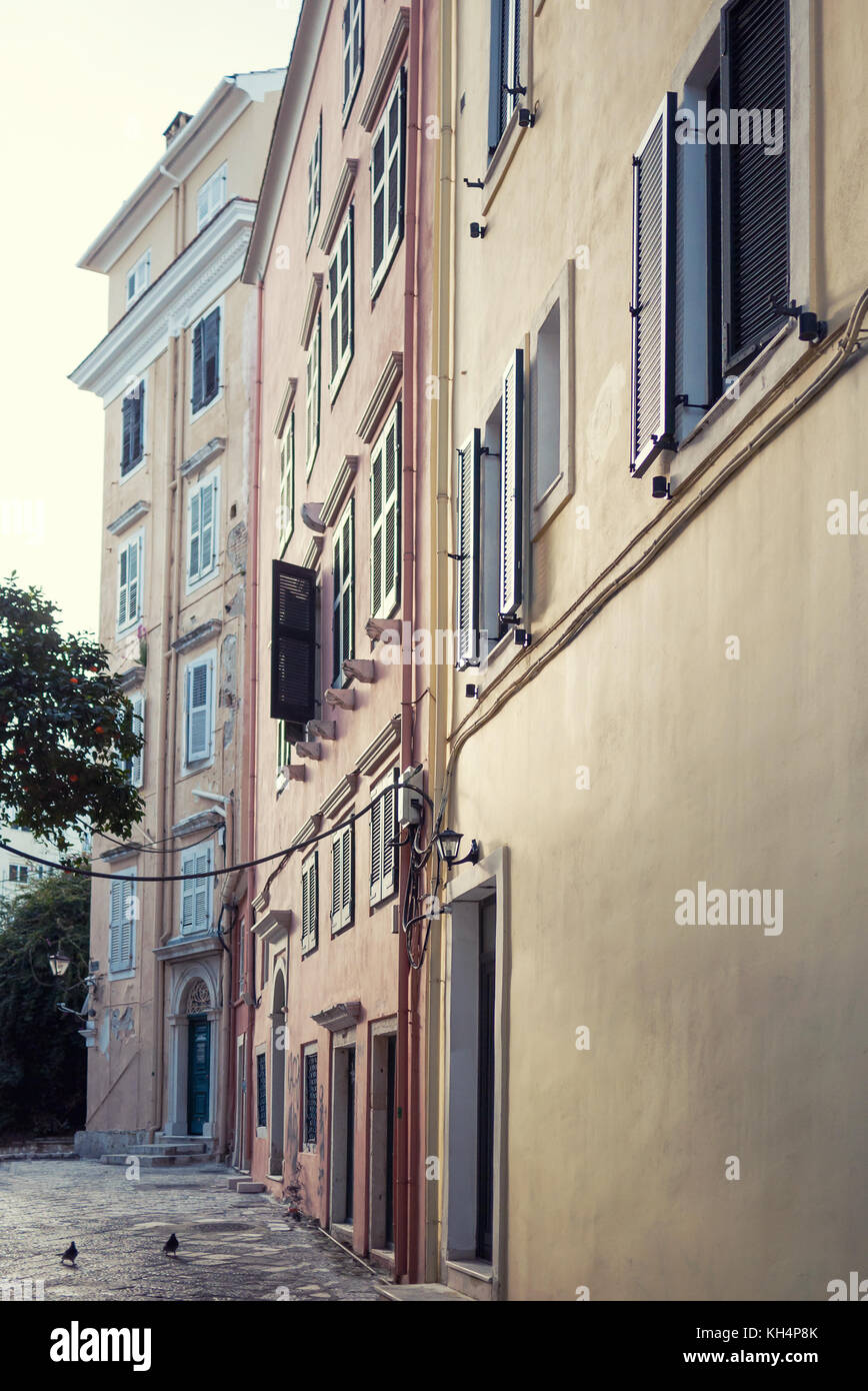 traditional building in the city of Corfu Stock Photo - Alamy