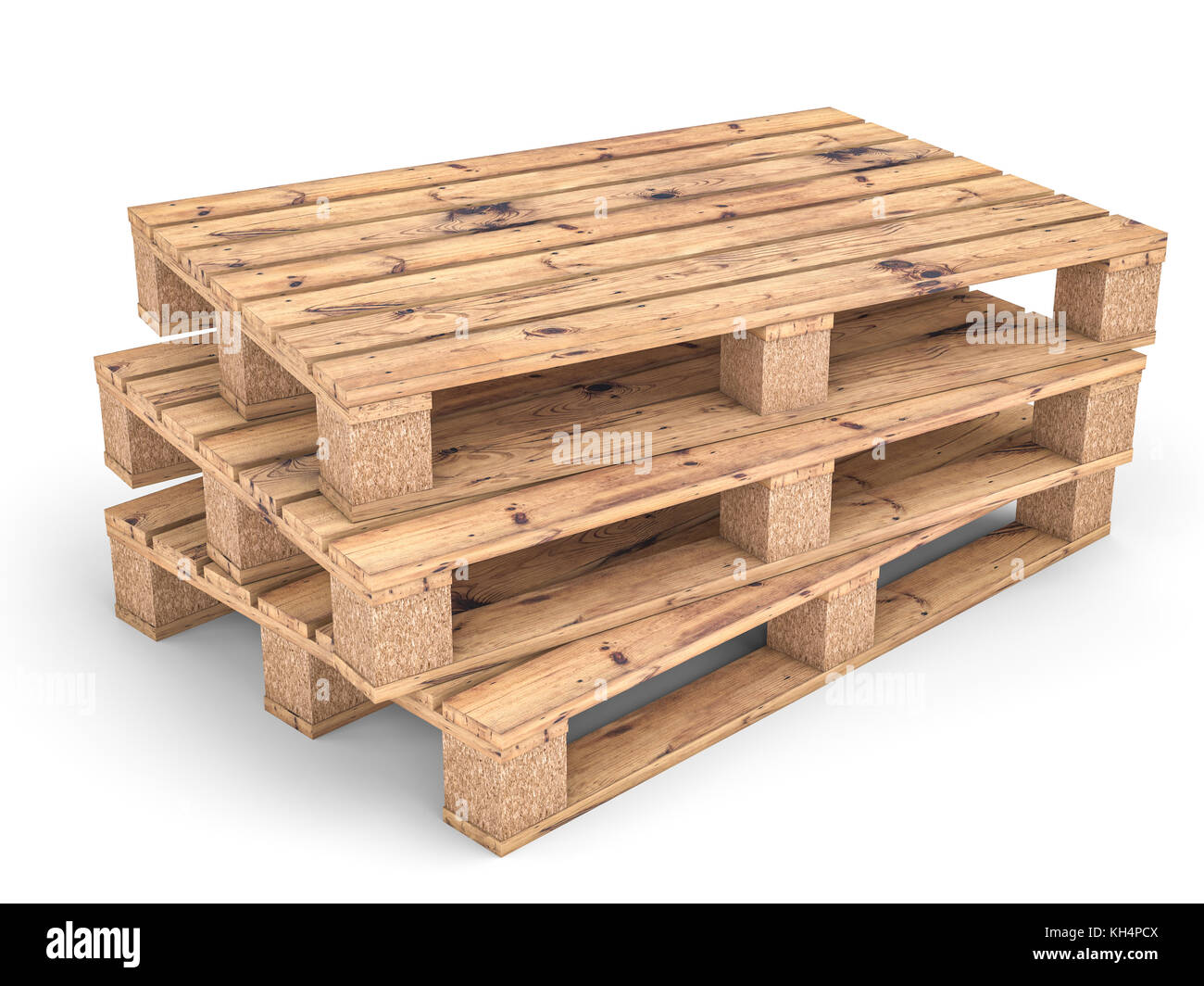 wood pallet on white 3d rendering image Stock Photo - Alamy
