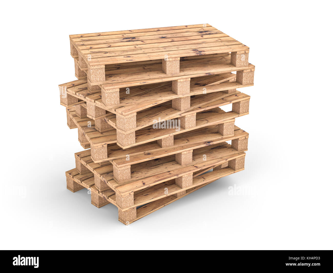 wood pallet on white 3d rendering image Stock Photo - Alamy