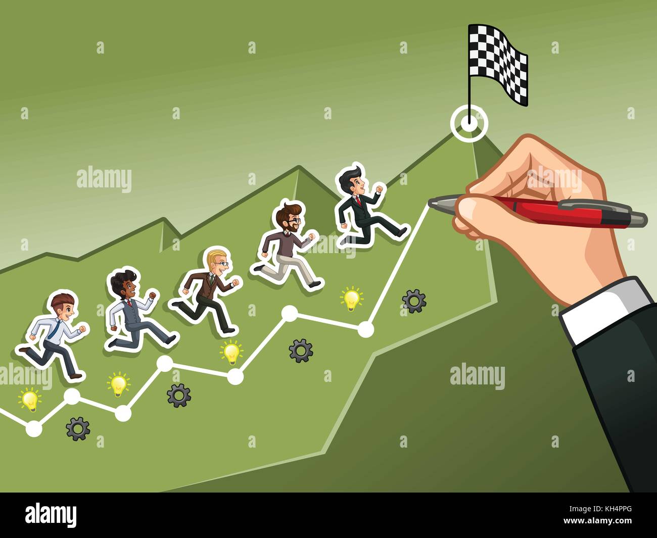 Towards a goal Stock Vector Images - Alamy