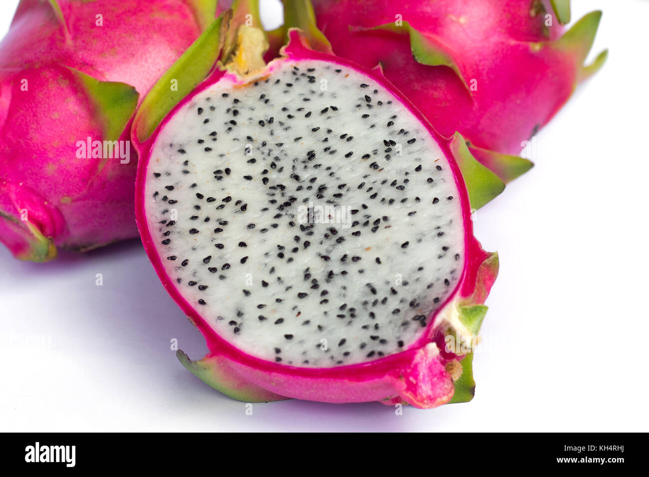 Close-up dragon fruit on white background, Dragon fruit isolated Stock ...
