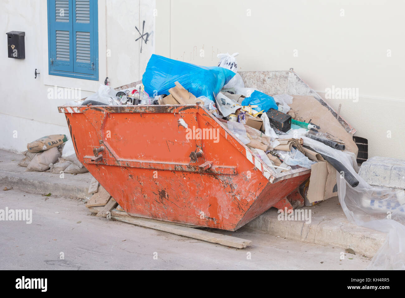 Garbage container in Greece - Keeping nature clean Stock Photo - Alamy