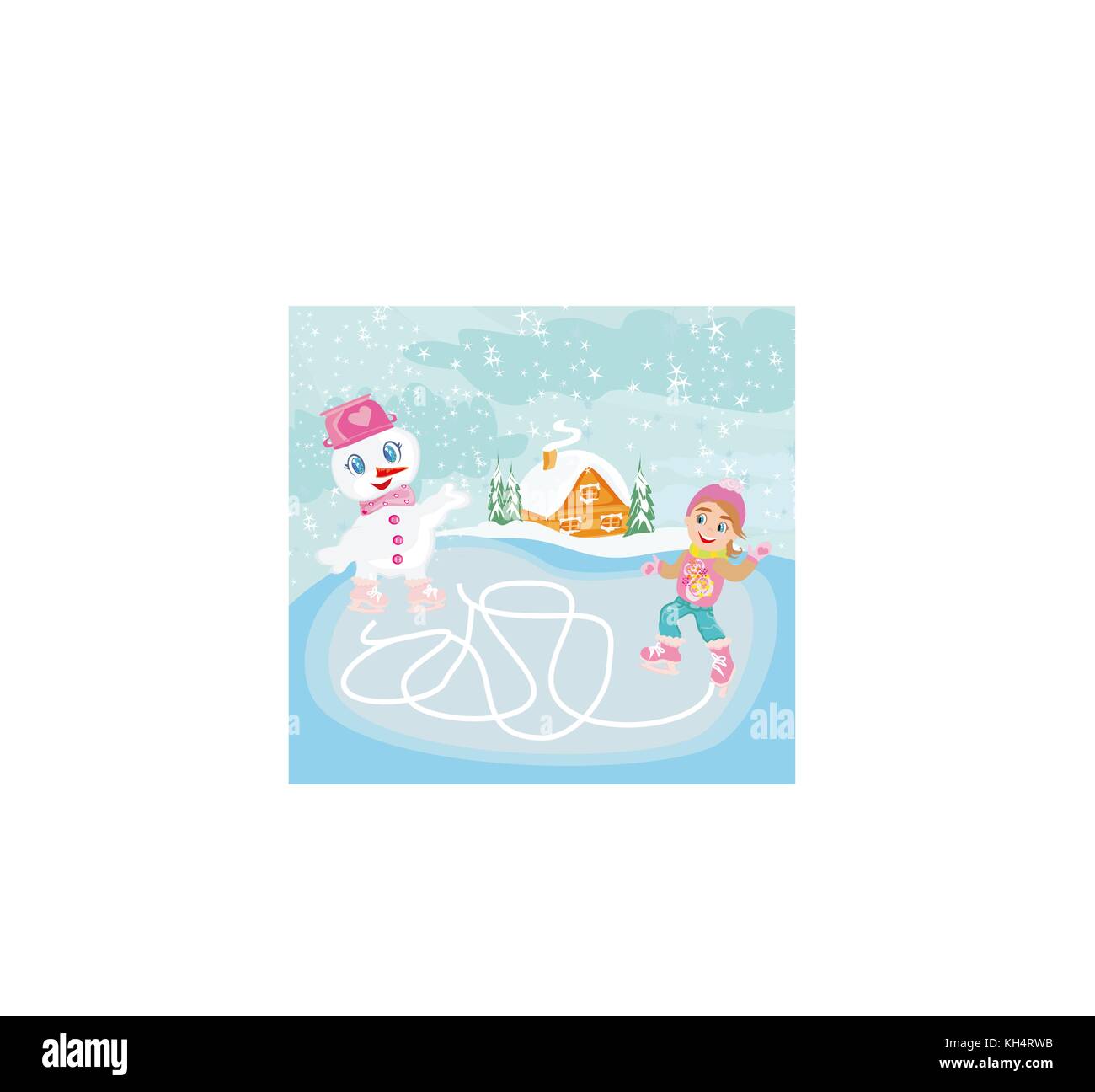 Snowman maze Stock Vector Images - Alamy