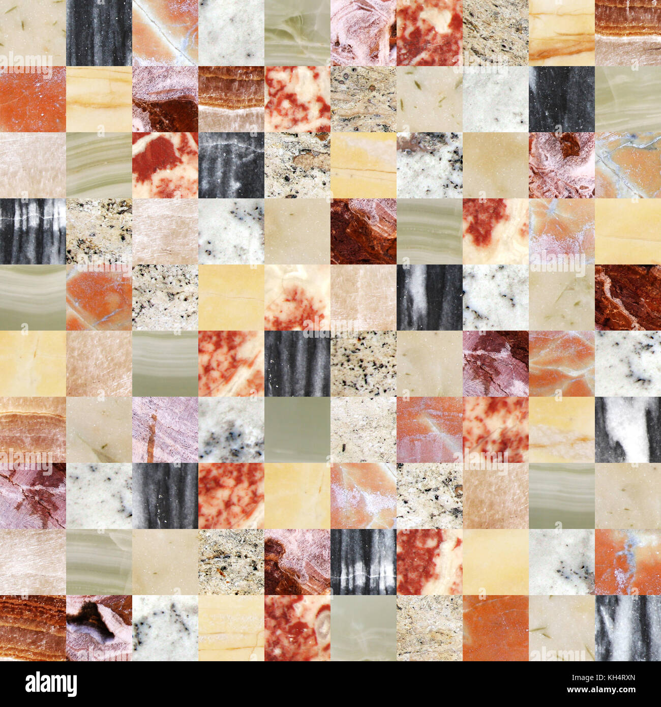 Seamless background with marble and granite patterns of different ...