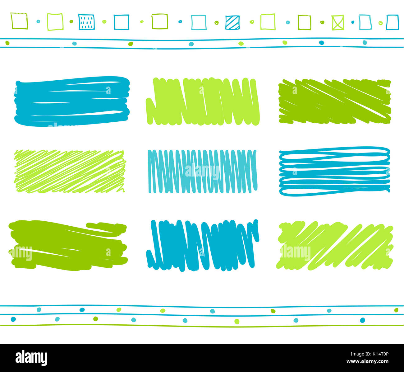 Vector collection of retro scribbled lines with hand drawn style of ...