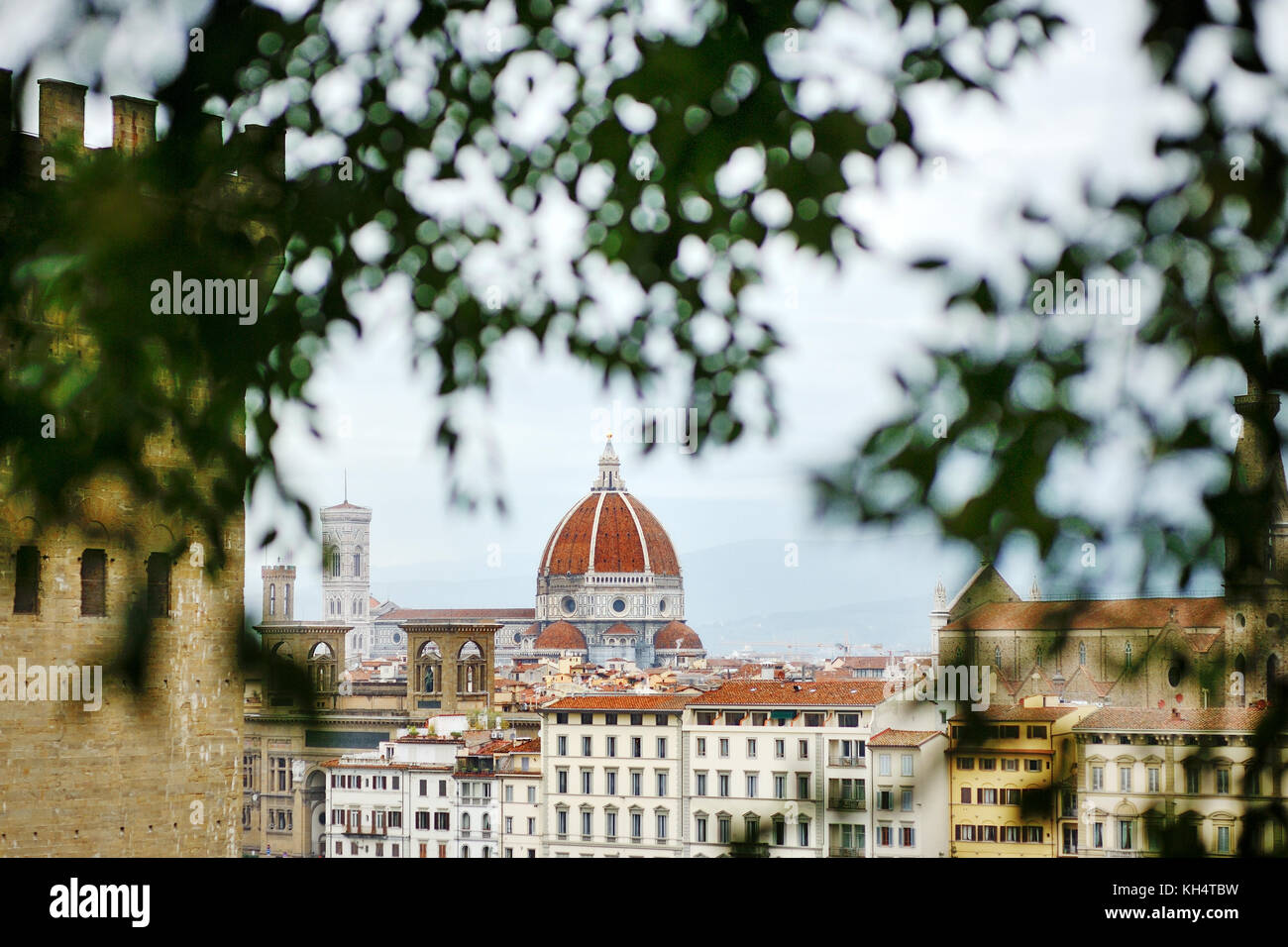 Panoramic view of Florence and Cathedral dome, Tuscany, Italy, Europe ...