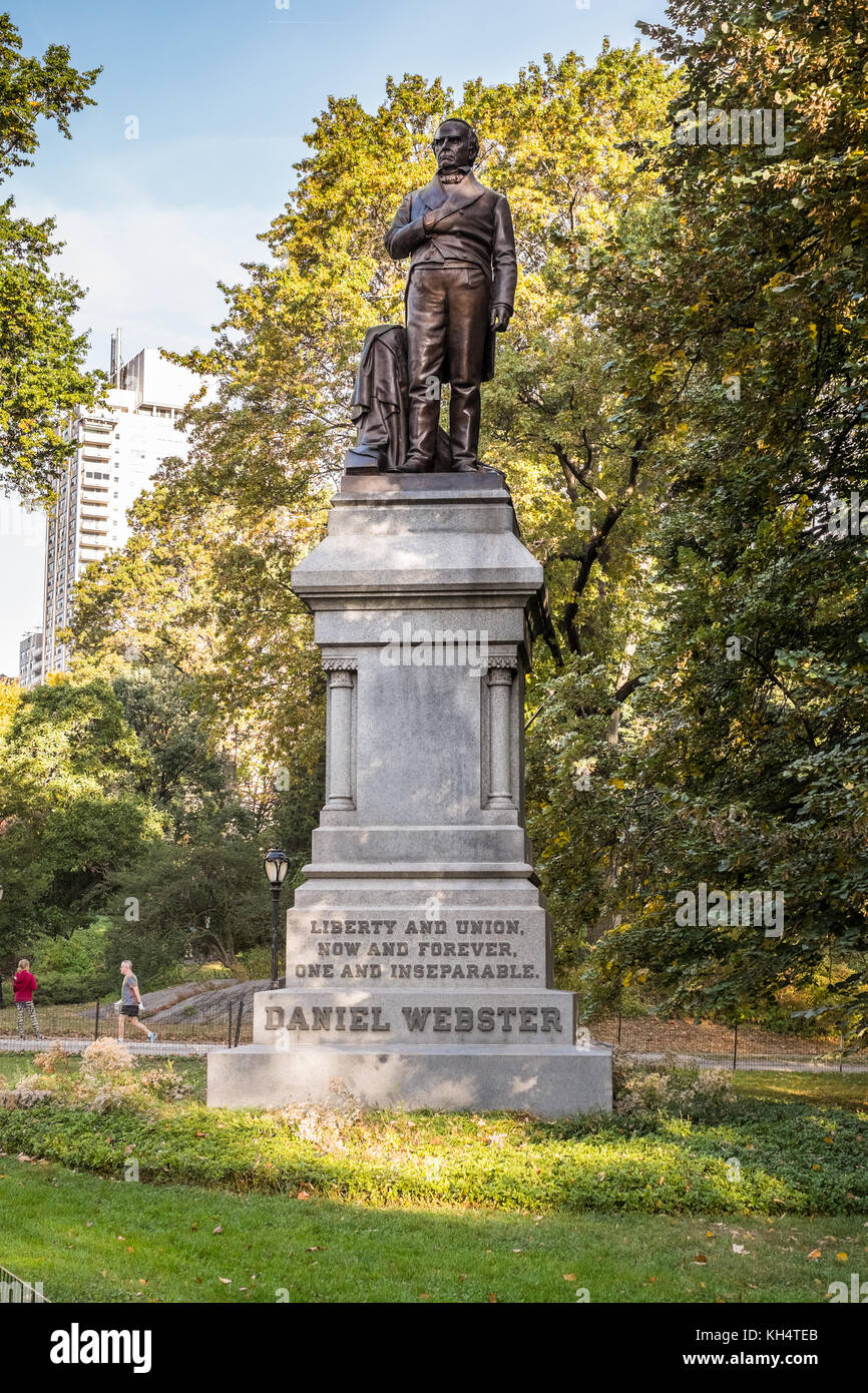 Statue of Daniel Webster a 19th century statesman, 72nd street, Central ...