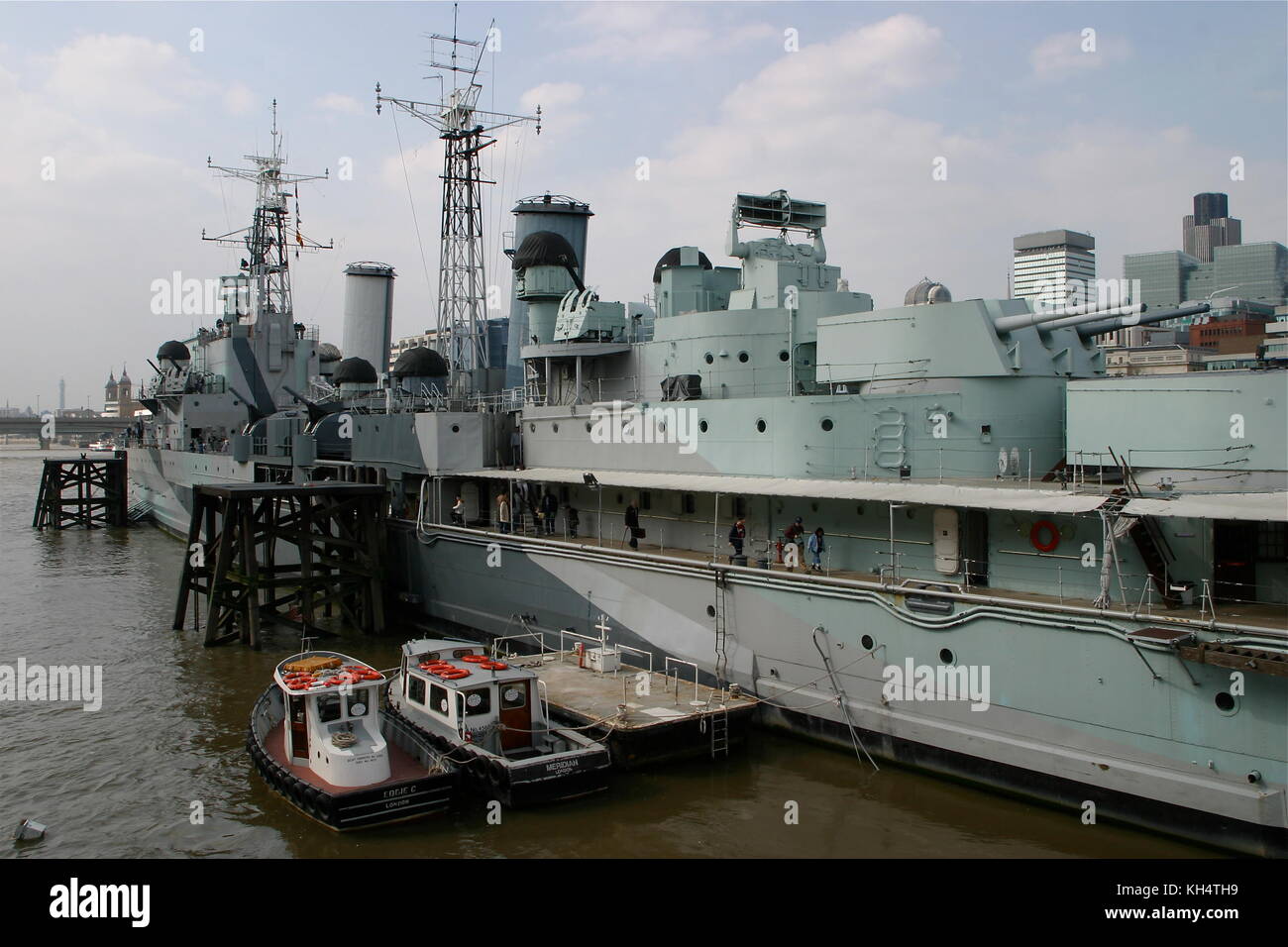 HMS Belfast, a floating Museum on the Thames river, London, Great ...