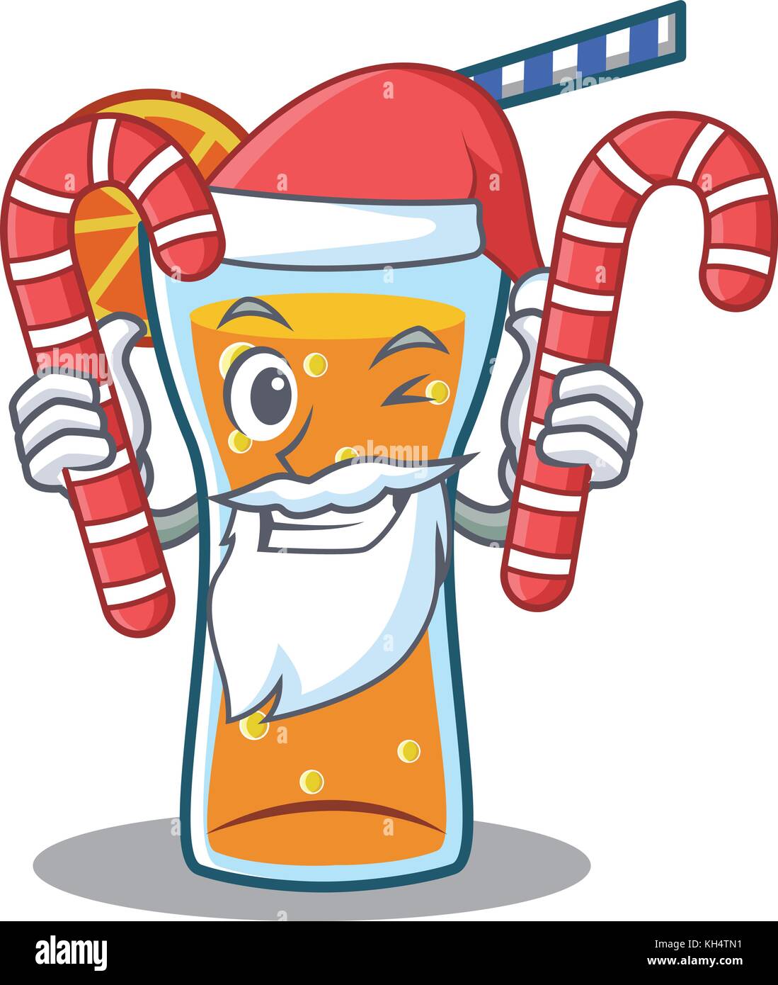Santa with candy cocktail character cartoon style Stock Vector Image ...