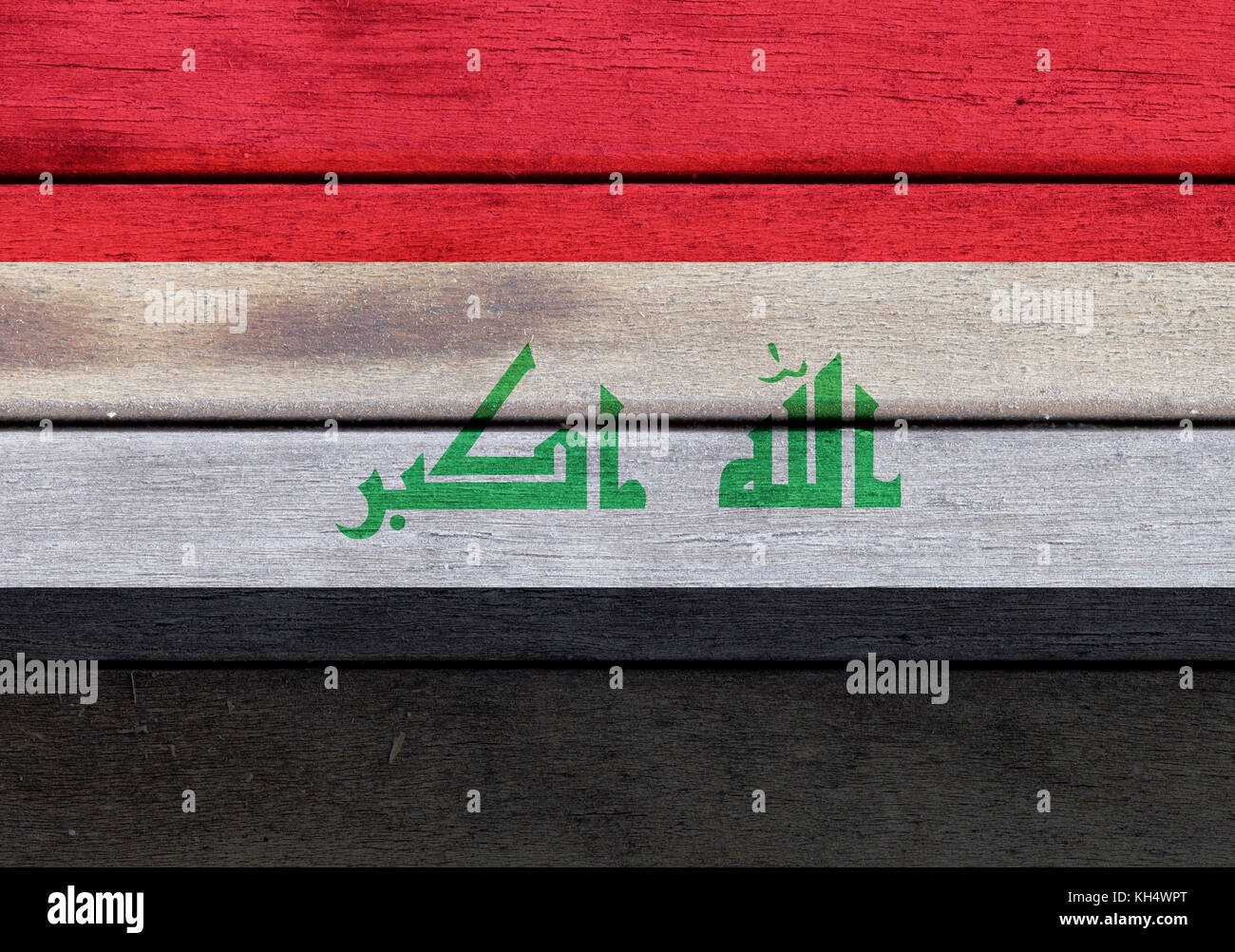 Illustration of Republic of Iraq flag over a wood surface Stock Photo ...