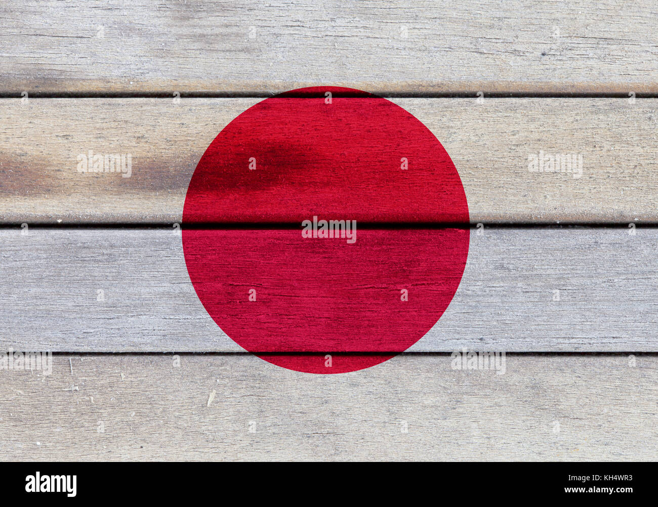 Illustration of Japan flag over a wood surface Stock Photo - Alamy