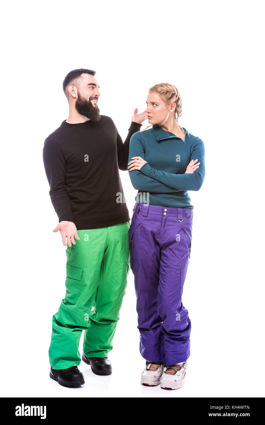 couple in snowboarding clothes Stock Photo - Alamy
