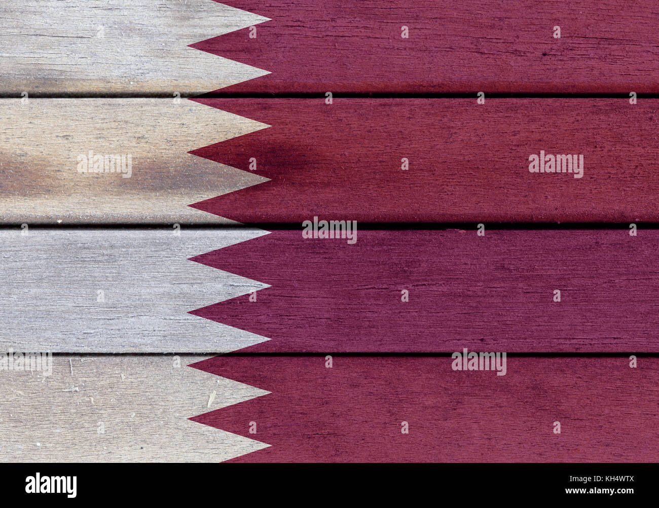 Illustration of Qatar flag over a wood surface Stock Photo - Alamy