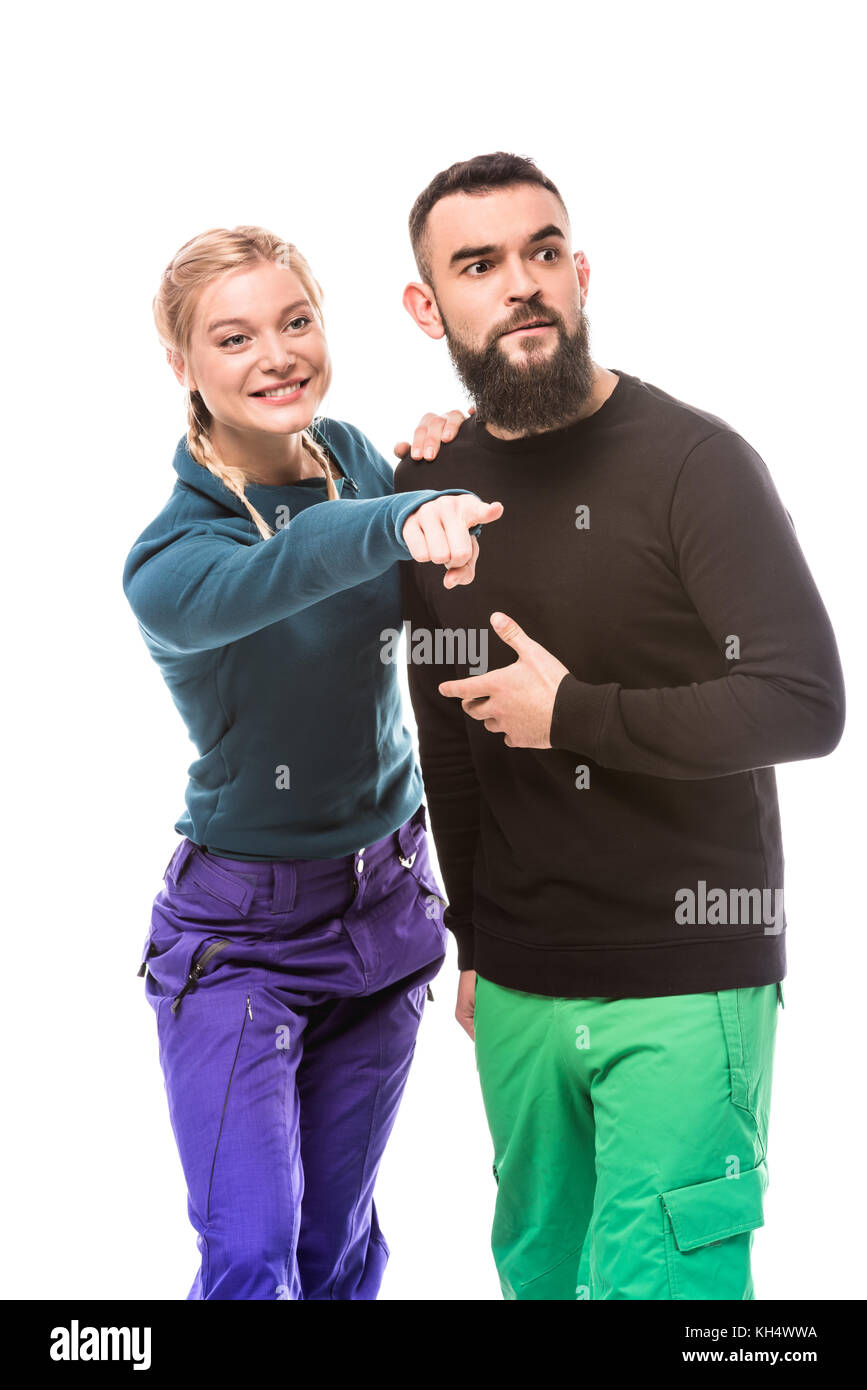 couple in snowboarding clothes Stock Photo - Alamy