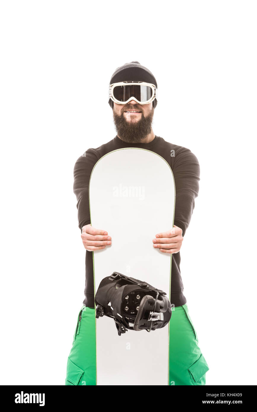 young man with snowboard Stock Photo - Alamy