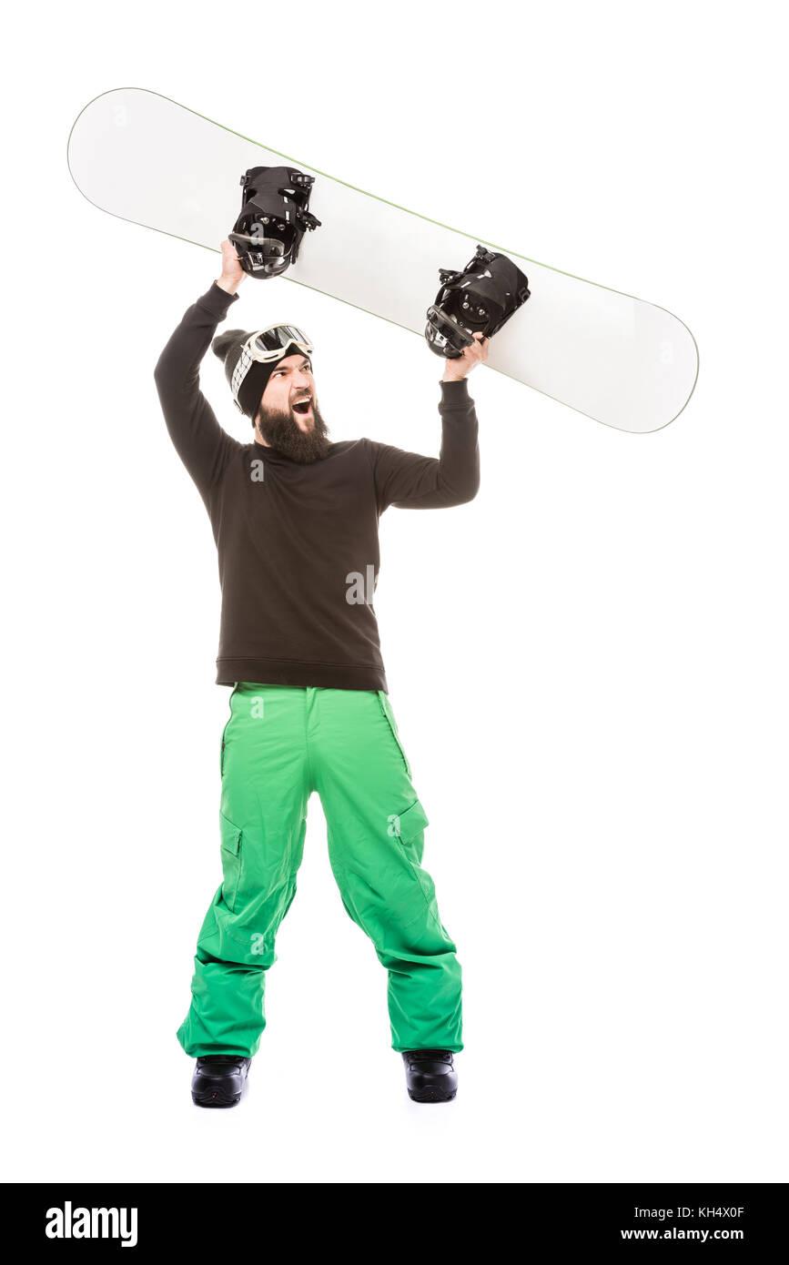 young man with snowboard Stock Photo - Alamy