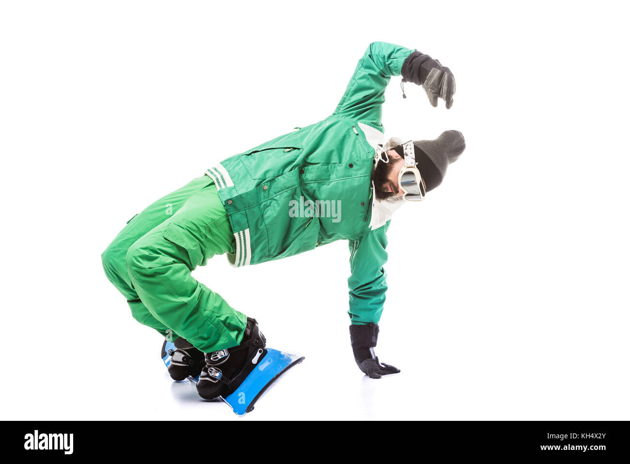 man sliding on snowboard Stock Photo - Alamy
