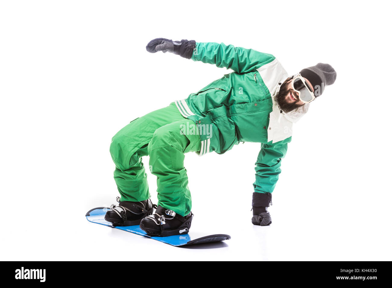man sliding on snowboard Stock Photo - Alamy