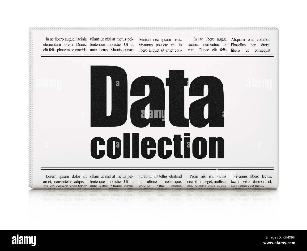 Information concept: newspaper headline Data Collection Stock Photo - Alamy