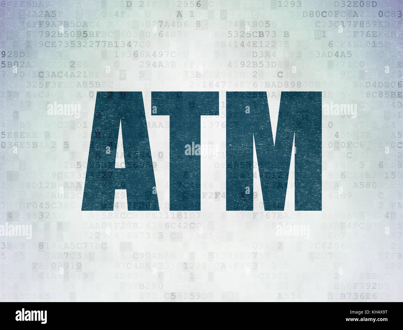 Banking concept: ATM on Digital Data Paper background Stock Photo - Alamy