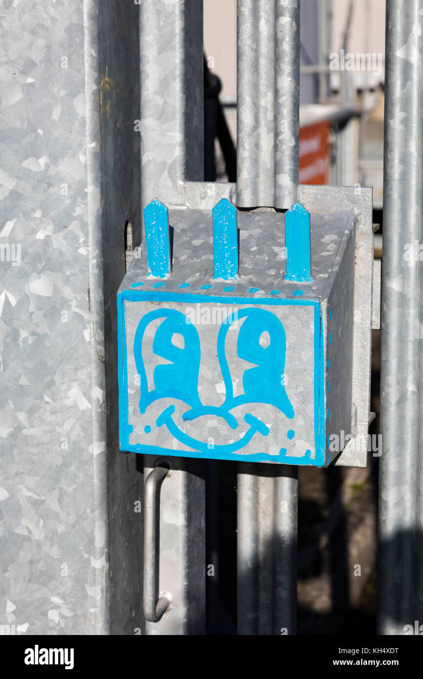 Leigh Flood defence barrier on the River Medway which cuts through ...