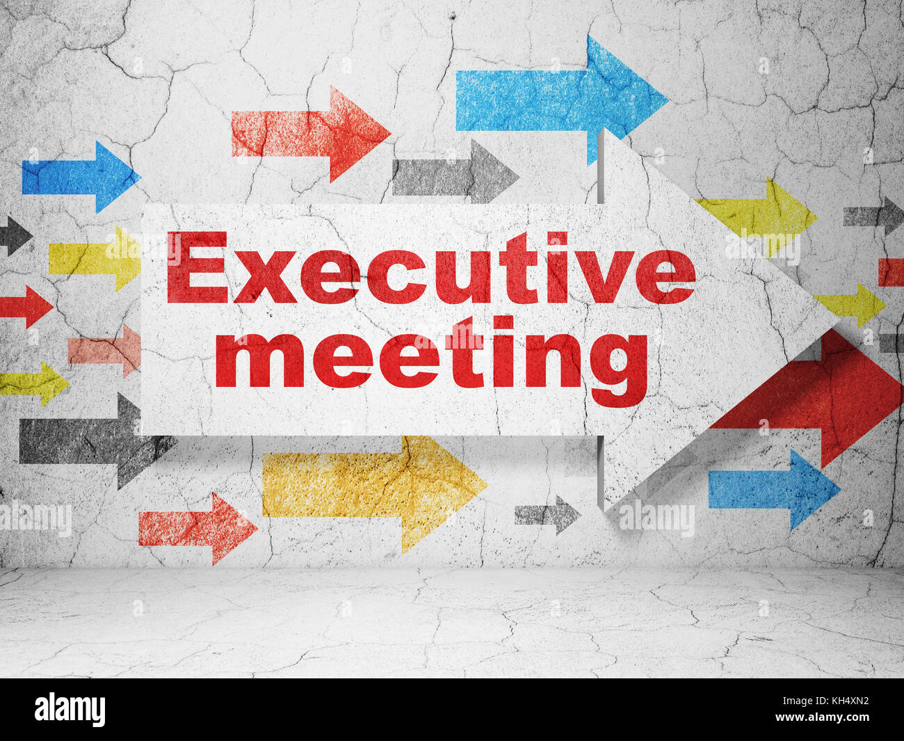 Business concept: arrow with Executive Meeting on grunge wall ...