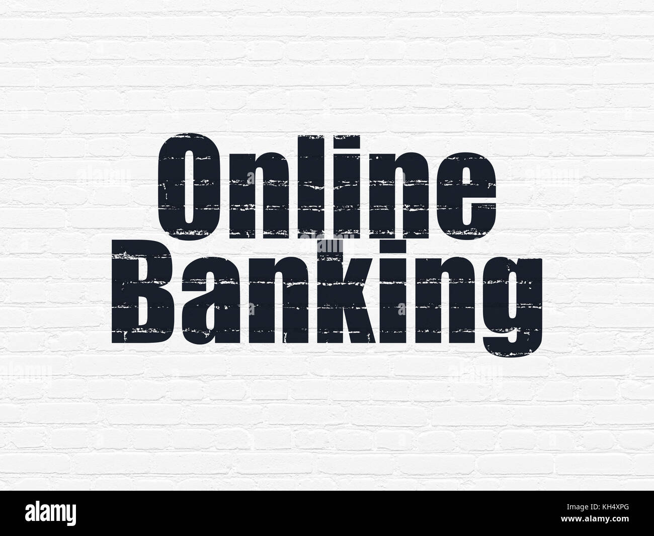 Finance concept: Online Banking on wall background Stock Photo - Alamy