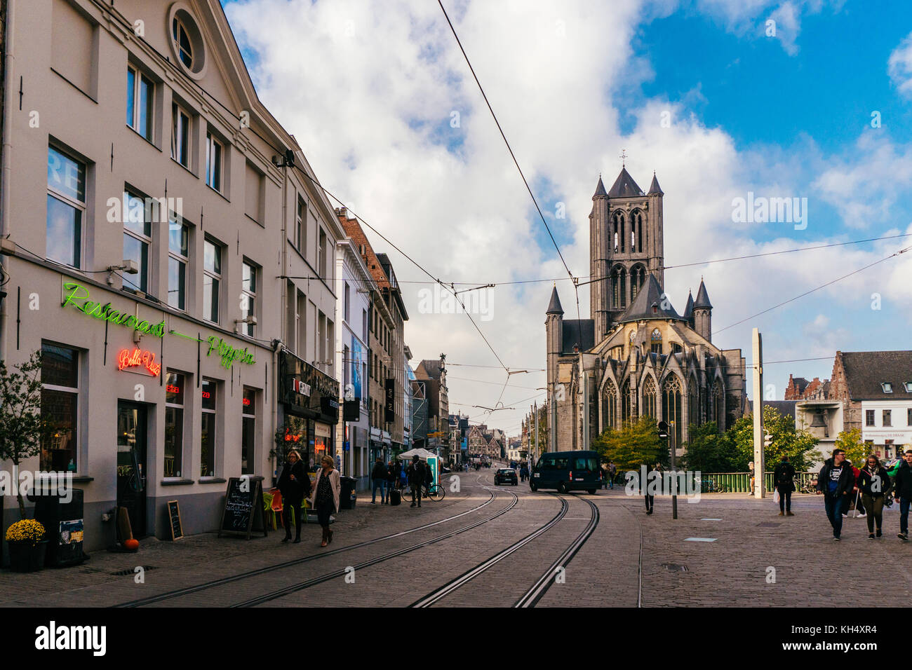 GHENT, BELGIUM - November, 2017: Architecture of Ghent city center ...