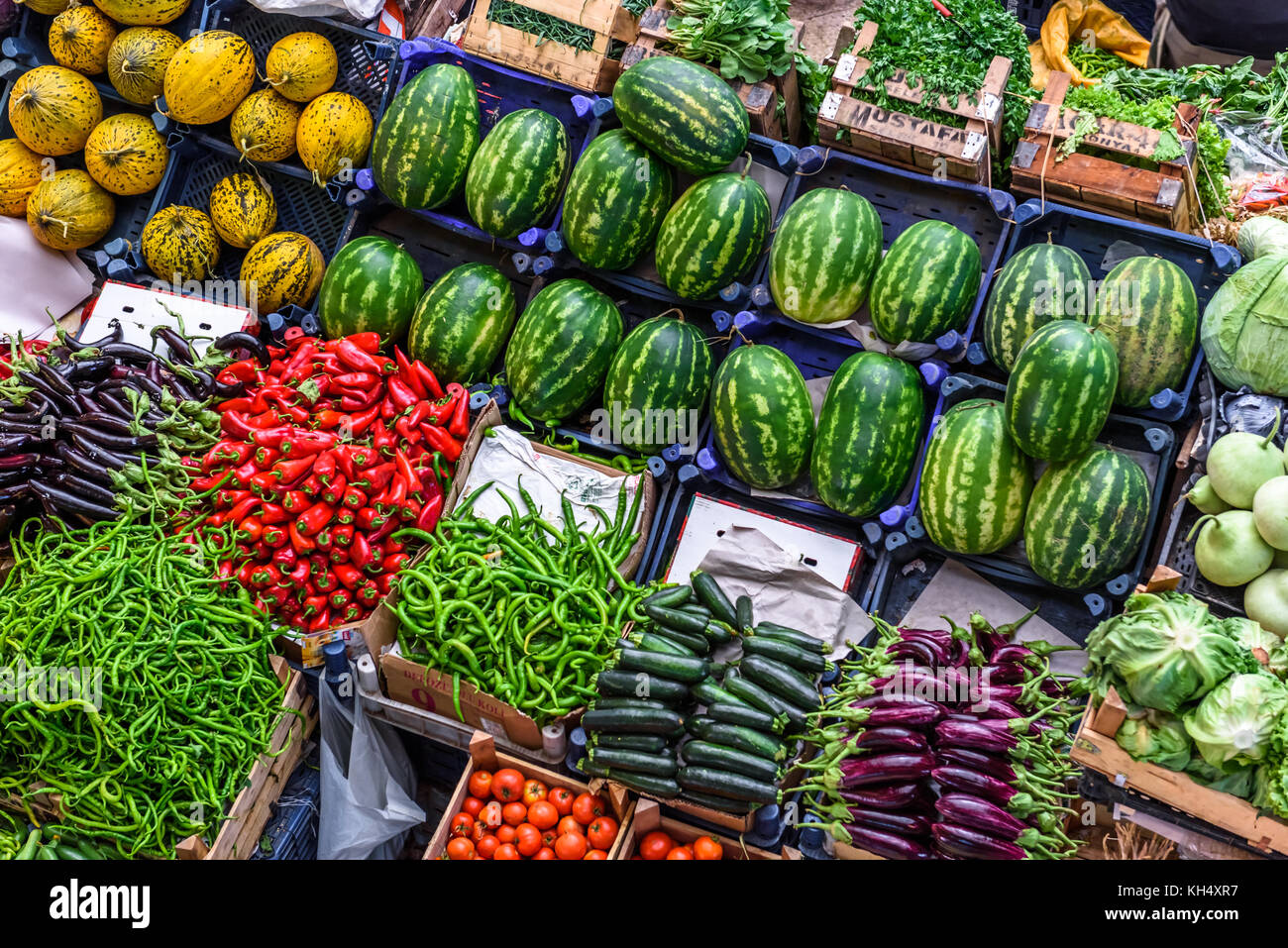 Top view of popular Melike Hatun Bazaar or kadinlar pazari(Women Bazaar ...