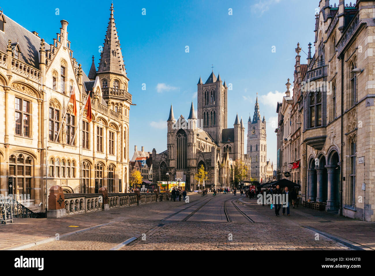 GHENT, BELGIUM - November, 2017: Architecture of Ghent city center ...