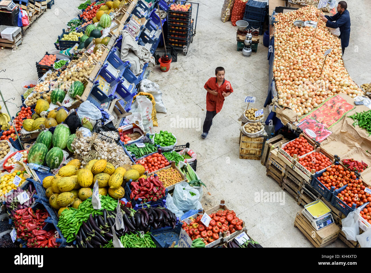 Top view of popular Melike Hatun Bazaar or kadinlar pazari(Women Bazaar ...