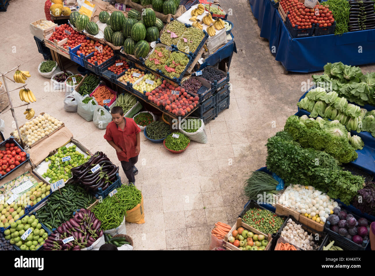 Top view of popular Melike Hatun Bazaar or kadinlar pazari(Women Bazaar ...