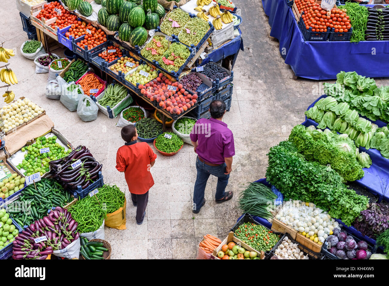 Top view of popular Melike Hatun Bazaar or kadinlar pazari(Women Bazaar ...