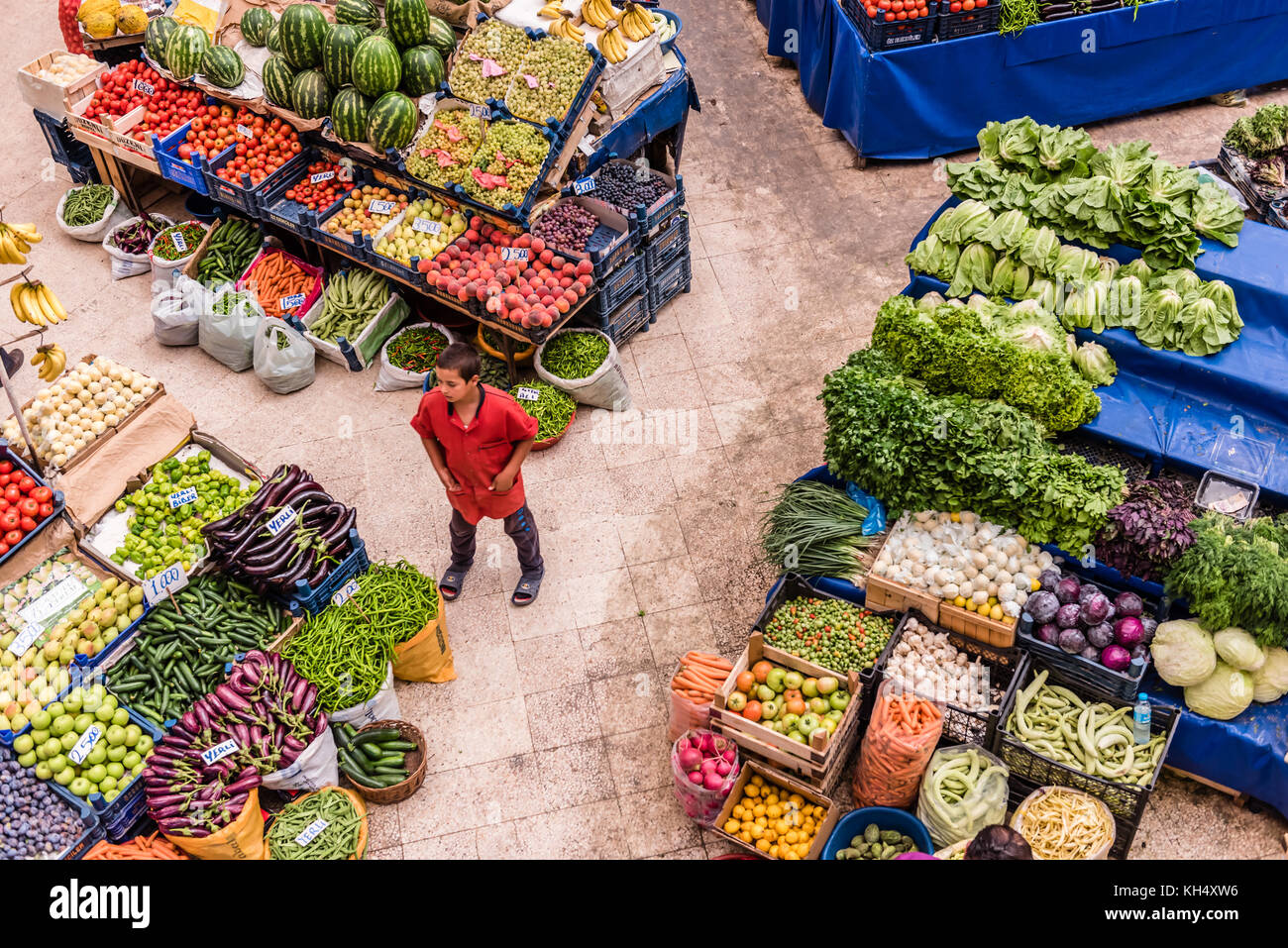 Top view of popular Melike Hatun Bazaar or kadinlar pazari(Women Bazaar ...