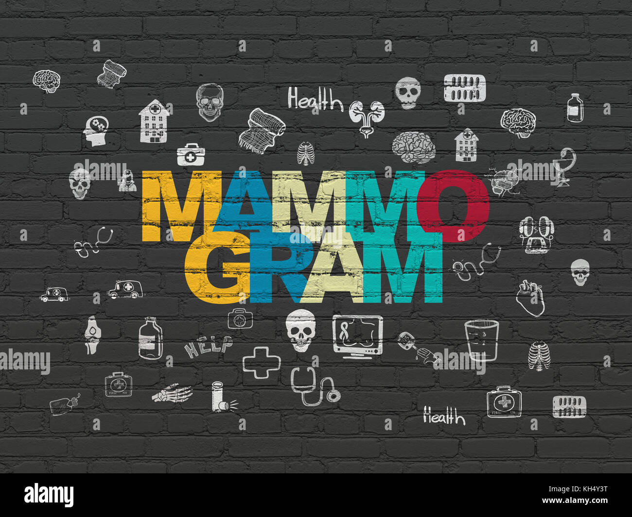 Medicine concept: Mammogram on wall background Stock Photo - Alamy