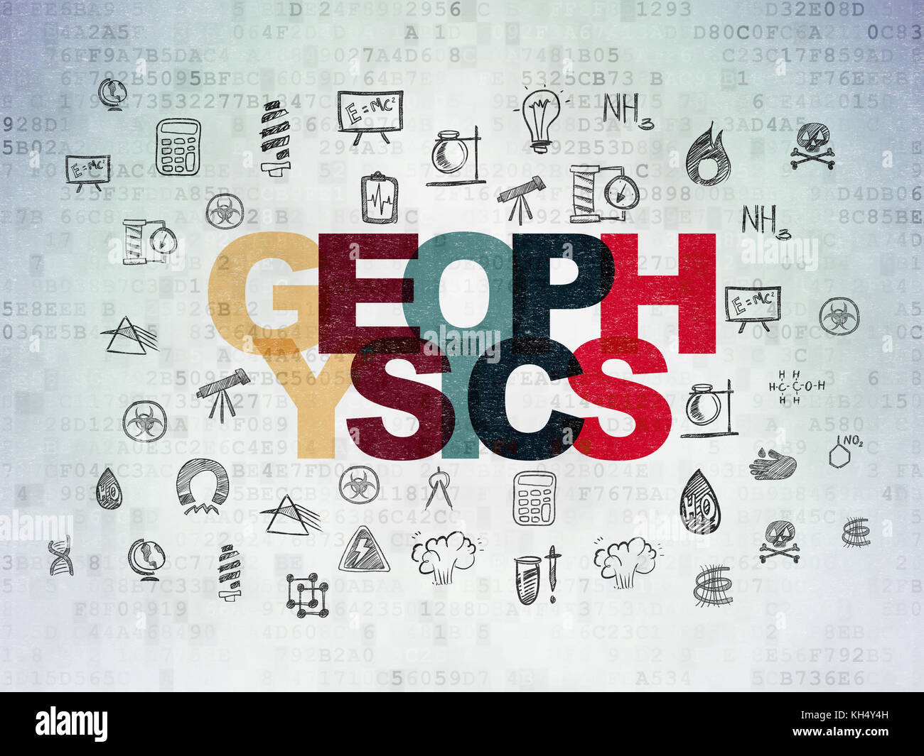 Science concept: Geophysics on Digital Data Paper background Stock ...