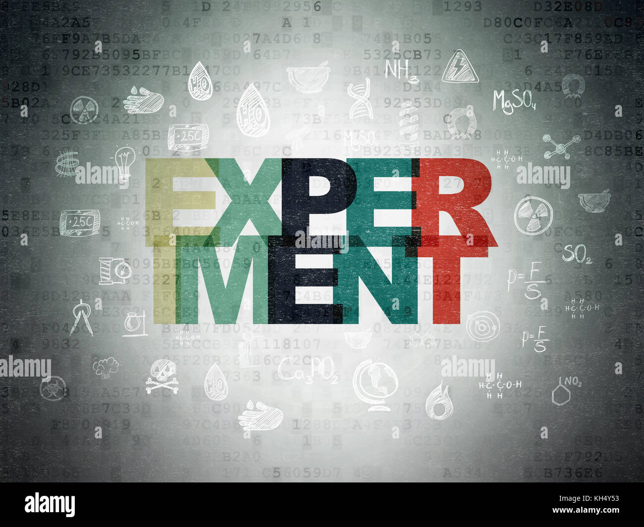 Science concept: Experiment on Digital Data Paper background Stock ...