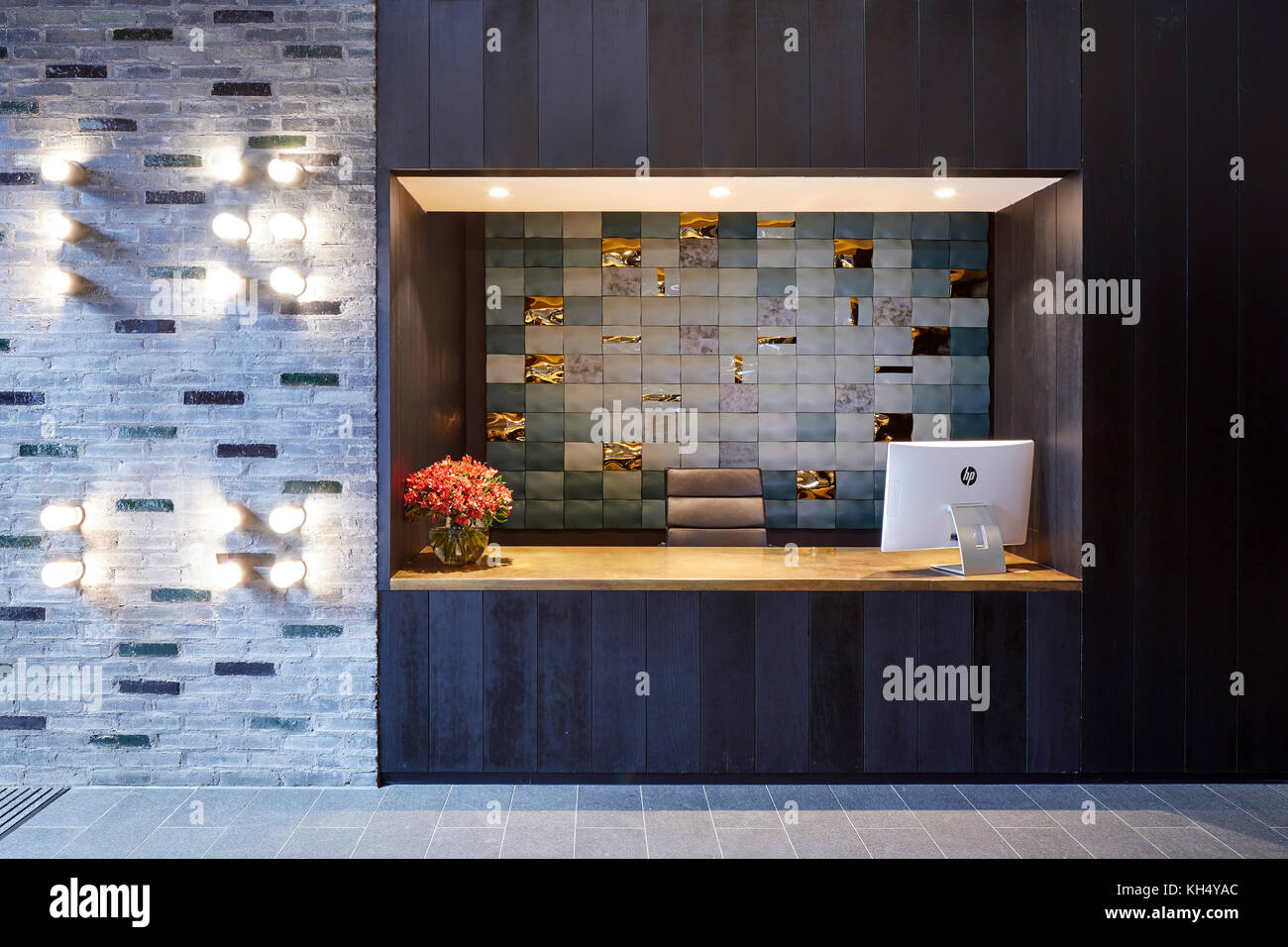 Front desk in reception area. 55 Victoria Street, London, United ...