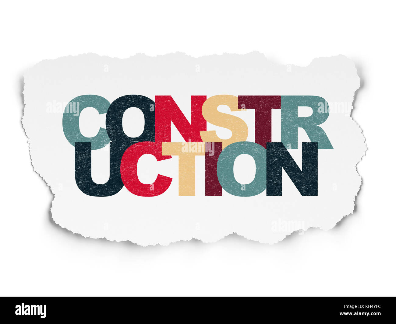 Building construction concept: Construction on Torn Paper background ...