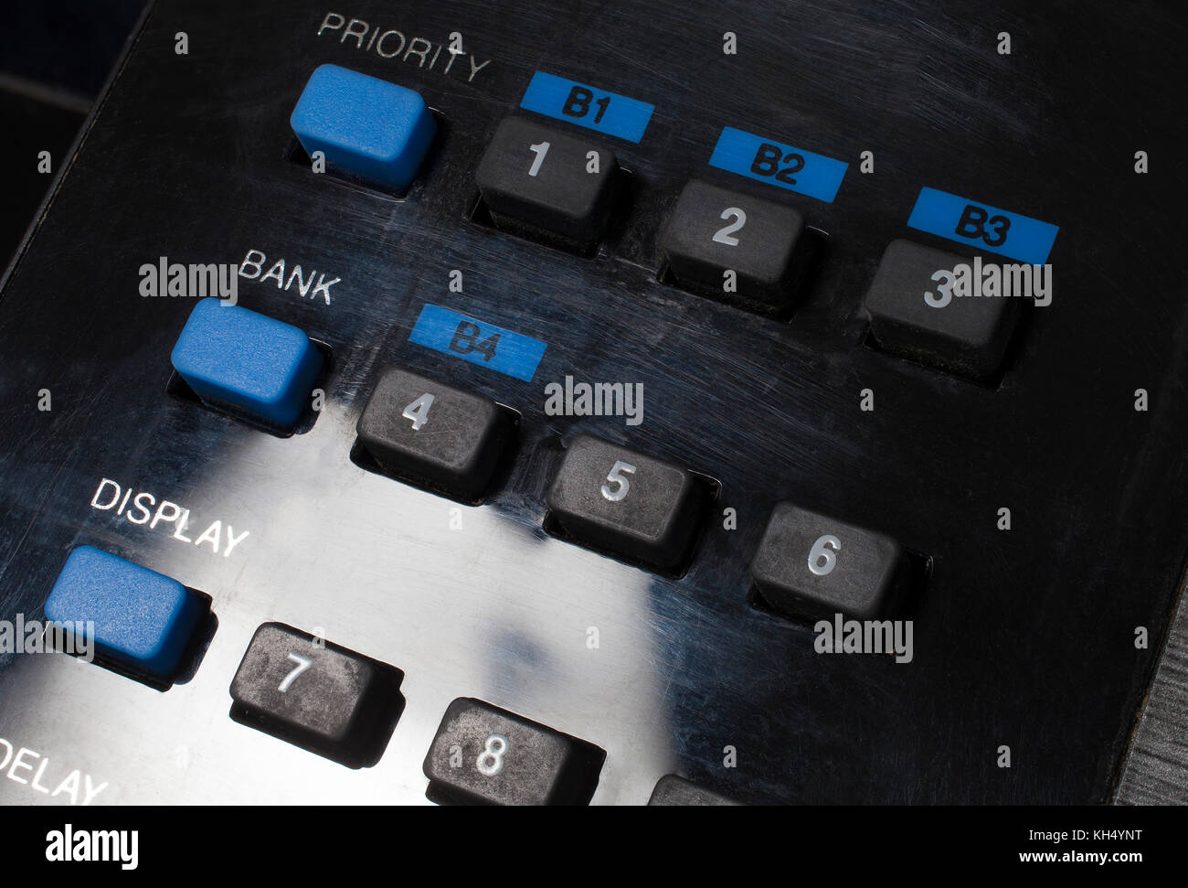 Buttons for functions and frequency on an old radio Stock Photo - Alamy
