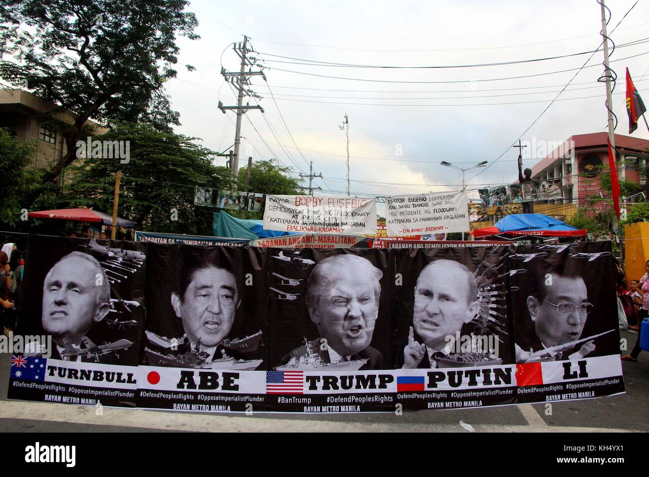 Manila, Philippines. 13th Nov, 2017. Militant group, BAYAN Metro Manila ...