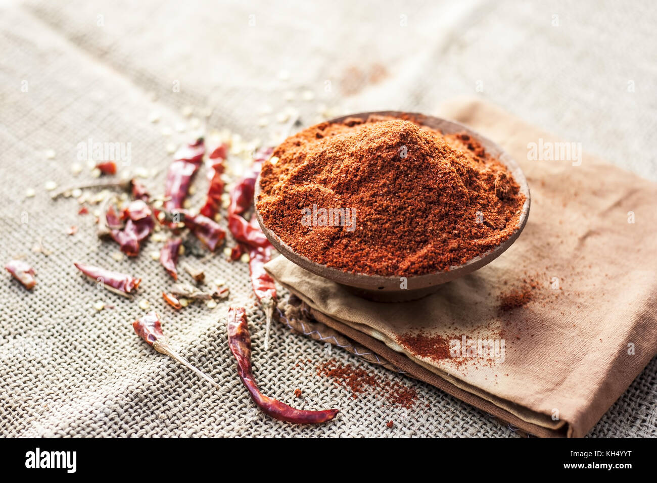 Red chili powder in a clay bowl Stock Photo - Alamy