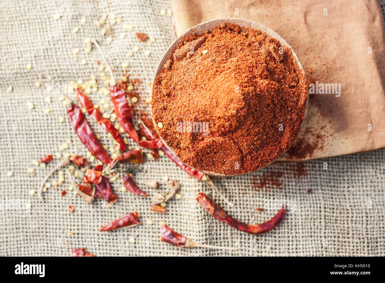 Red chili powder in a clay bowl Stock Photo - Alamy