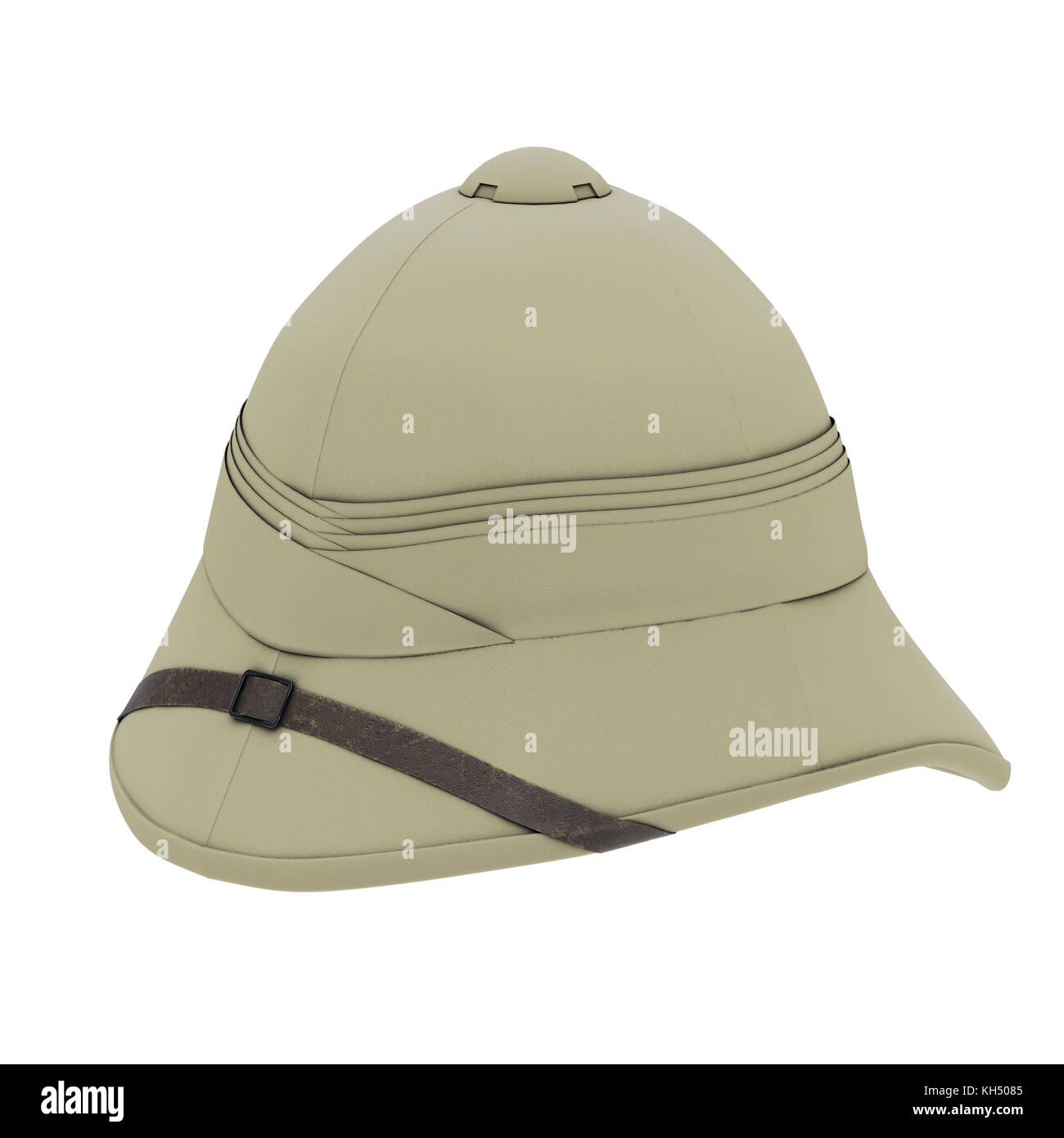 Classic Cork Pith Helmet. Perspective view. Equipment for safari or ...