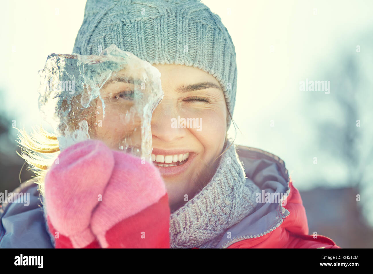 Woman ice face hat hi-res stock photography and images - Alamy