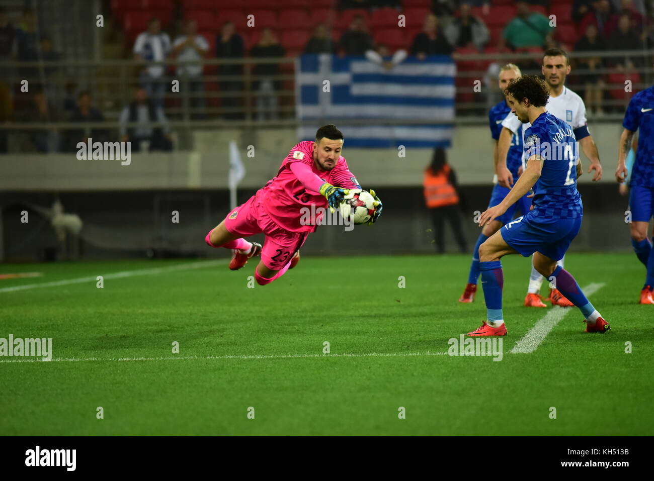 Athens, Greece. 12th Nov, 2017. Goalkeeper of Croatia Danijel Subasic ...