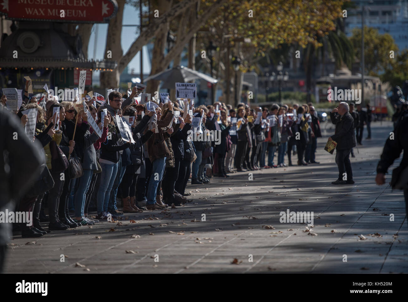 protests, demonstration, La Rambla, Catalan independence Stock Photo ...